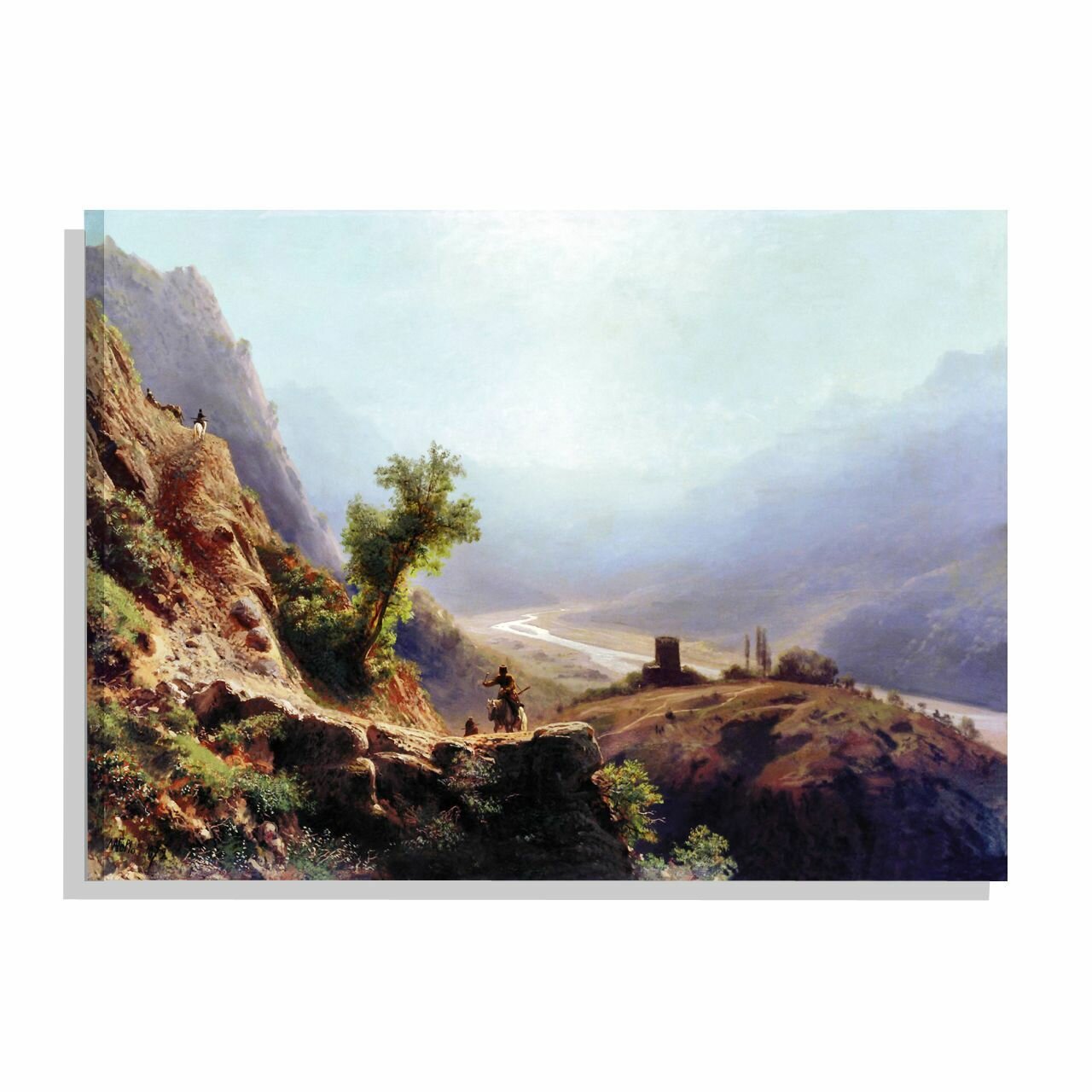 Картина на холсте, репродукция В горах Кавказа - Лев Лагорио