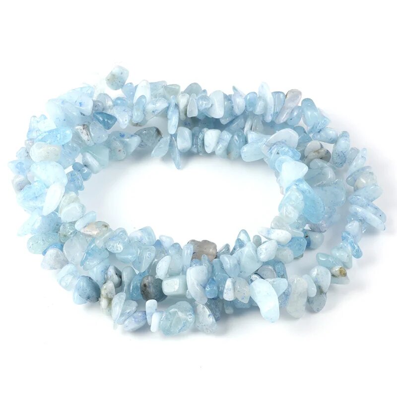 Натуральные бусины аквамарин, нефрит, оникс 5-8 мм Aquamarine