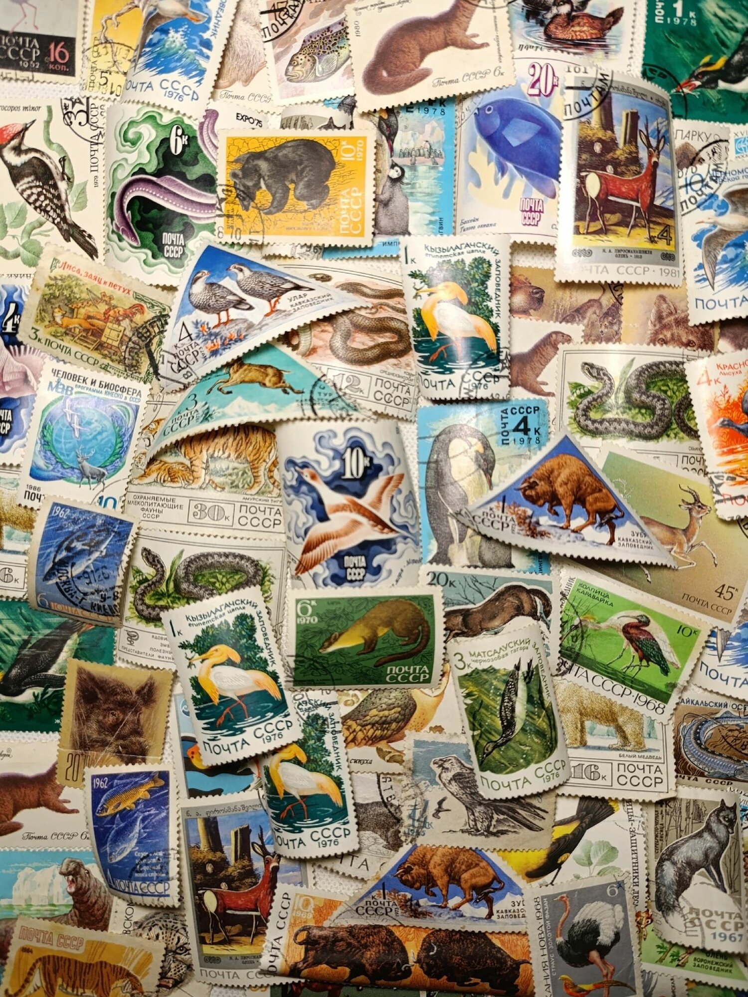 Набор марок Фауна 50 шт СССР
