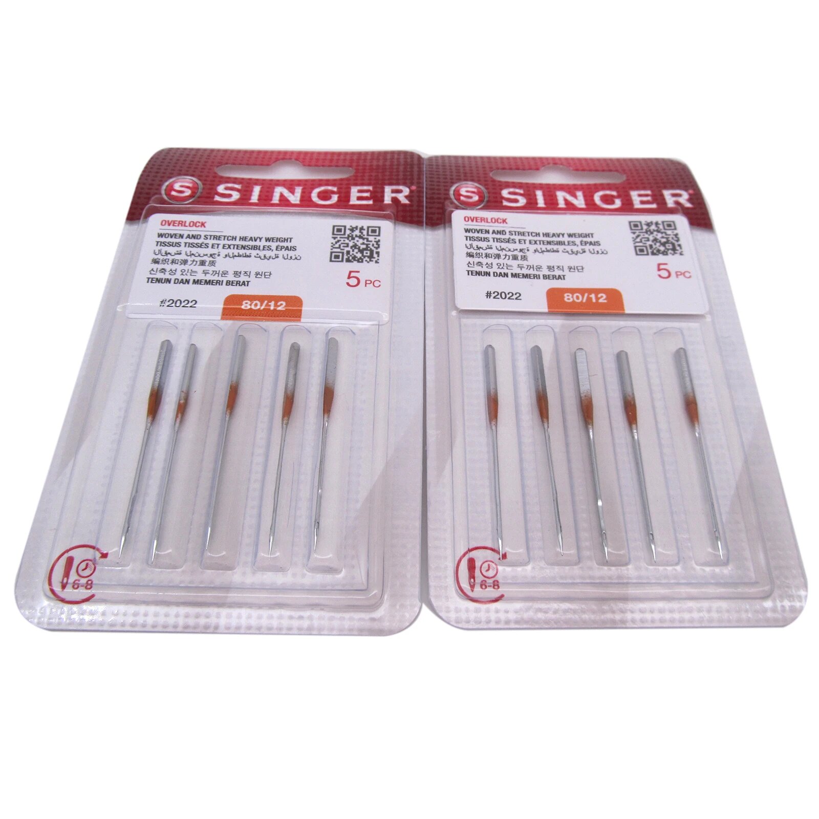 10 шт. Иглы Singer ELX705 для оверлоков и сшивателей Белый, 12(80)