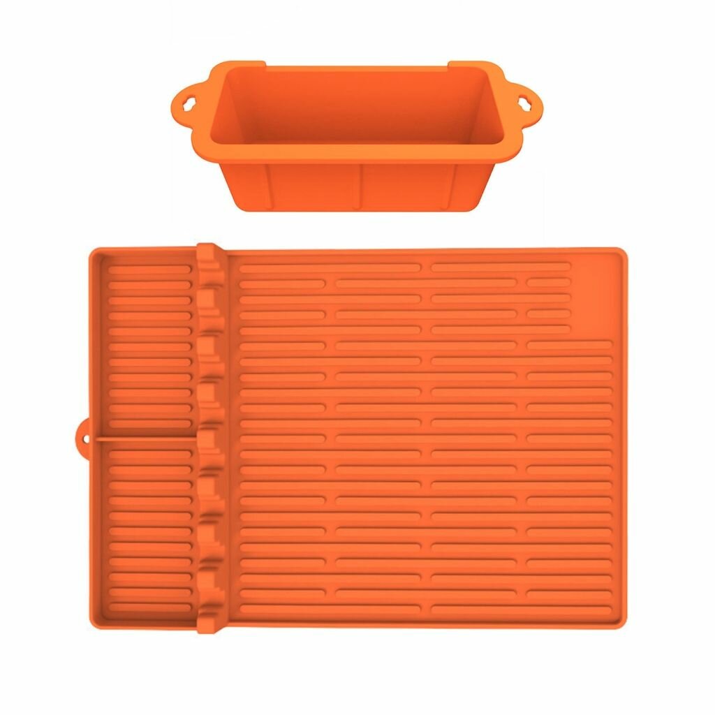Силиконовая подставка для масла для гриля барбекю-обычный оранжевый