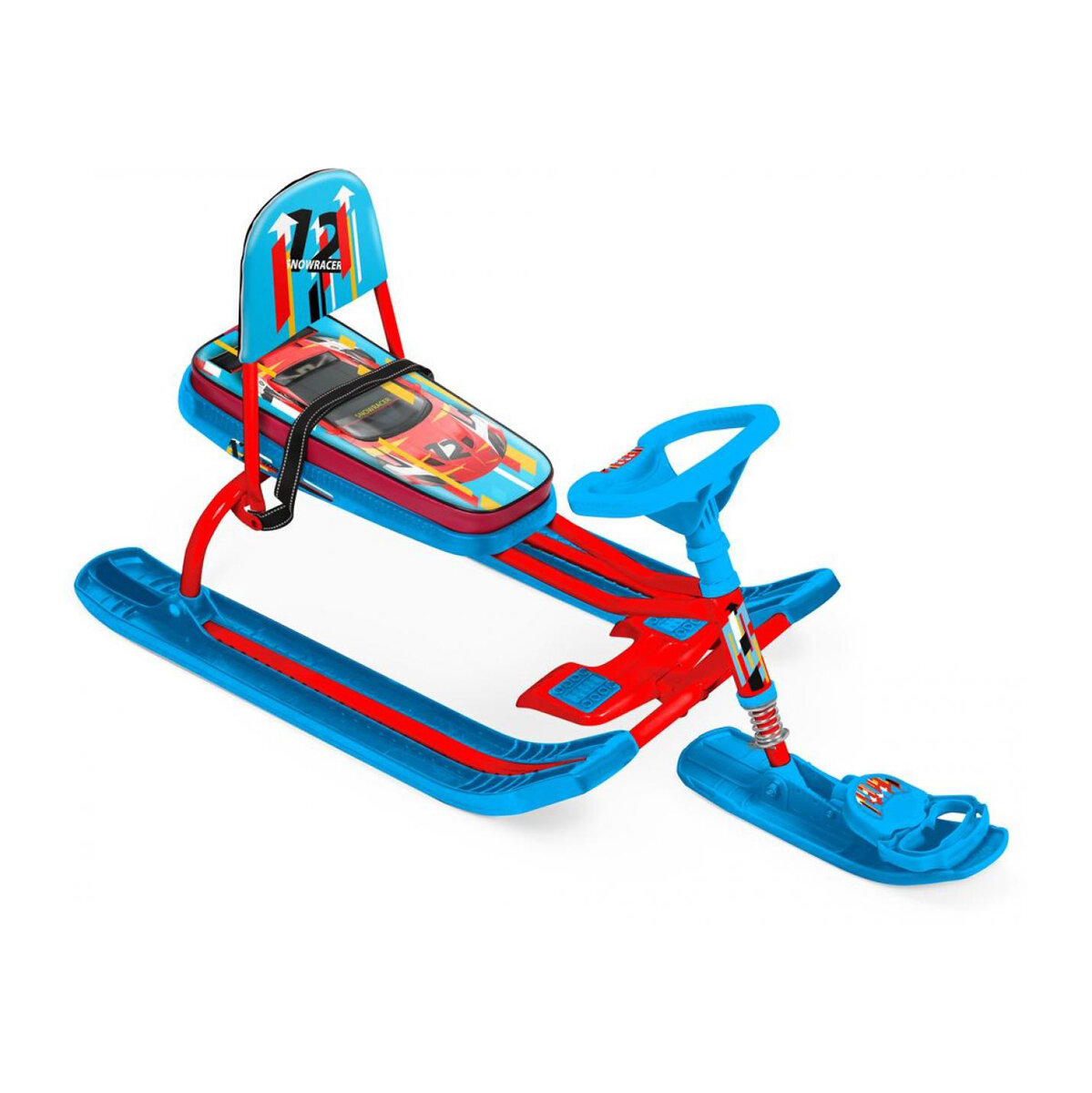 Снегокат Nika Тимка Спорт 4-1 Sportcar, голубой/красный, до 100 кг