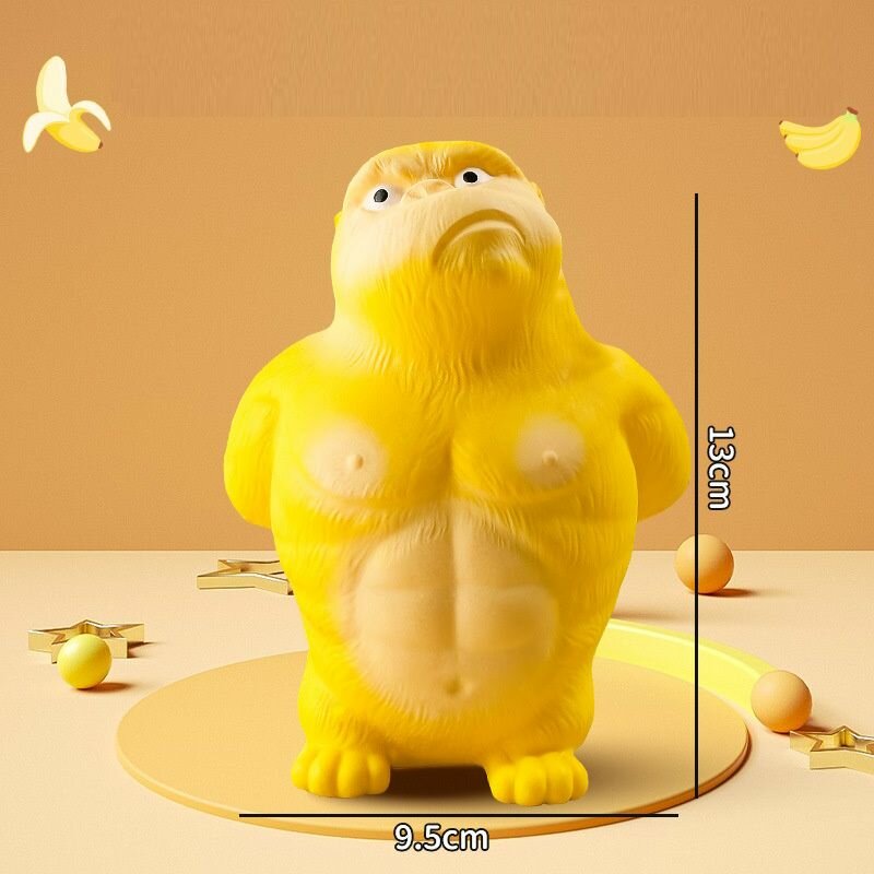 Декомпрессионная игрушка, желтая искусственная горилла, настольная офисная игрушка