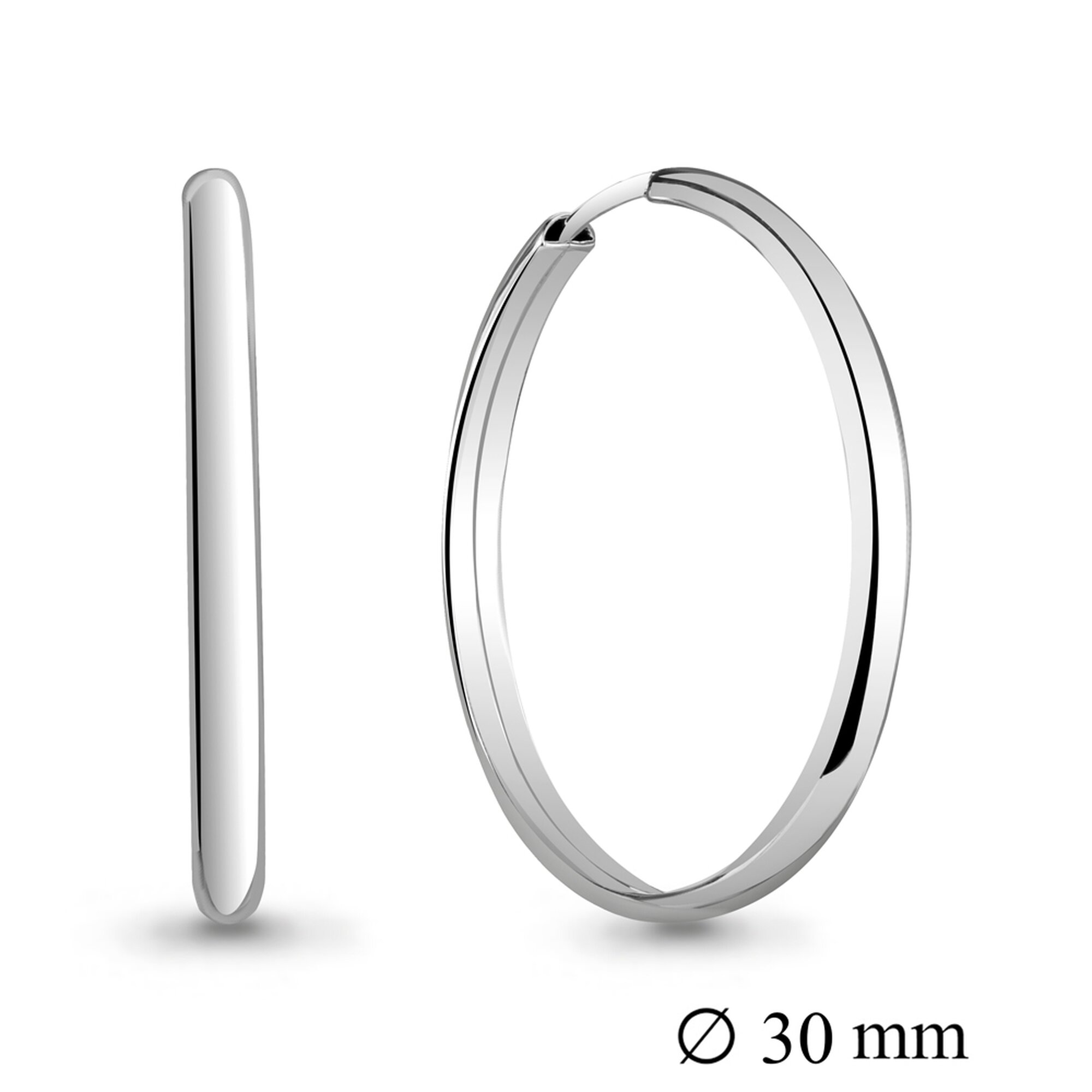 Серьги конго, серебро, 925 проба, родирование