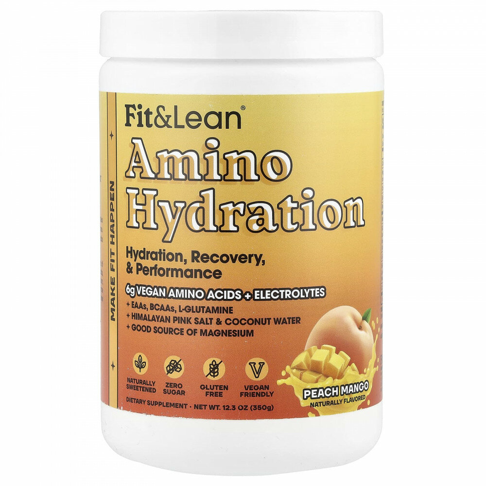 Fit & Lean, Amino Hydration, персик и манго, 350 г (12,3 унции)