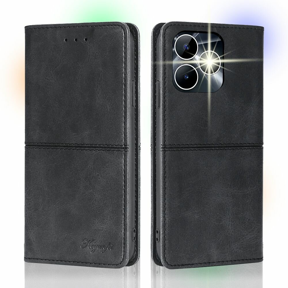 Чехол книжка подходит для Реалми Ноте 50/ Чехол-книжка на Realme Note 50, черный