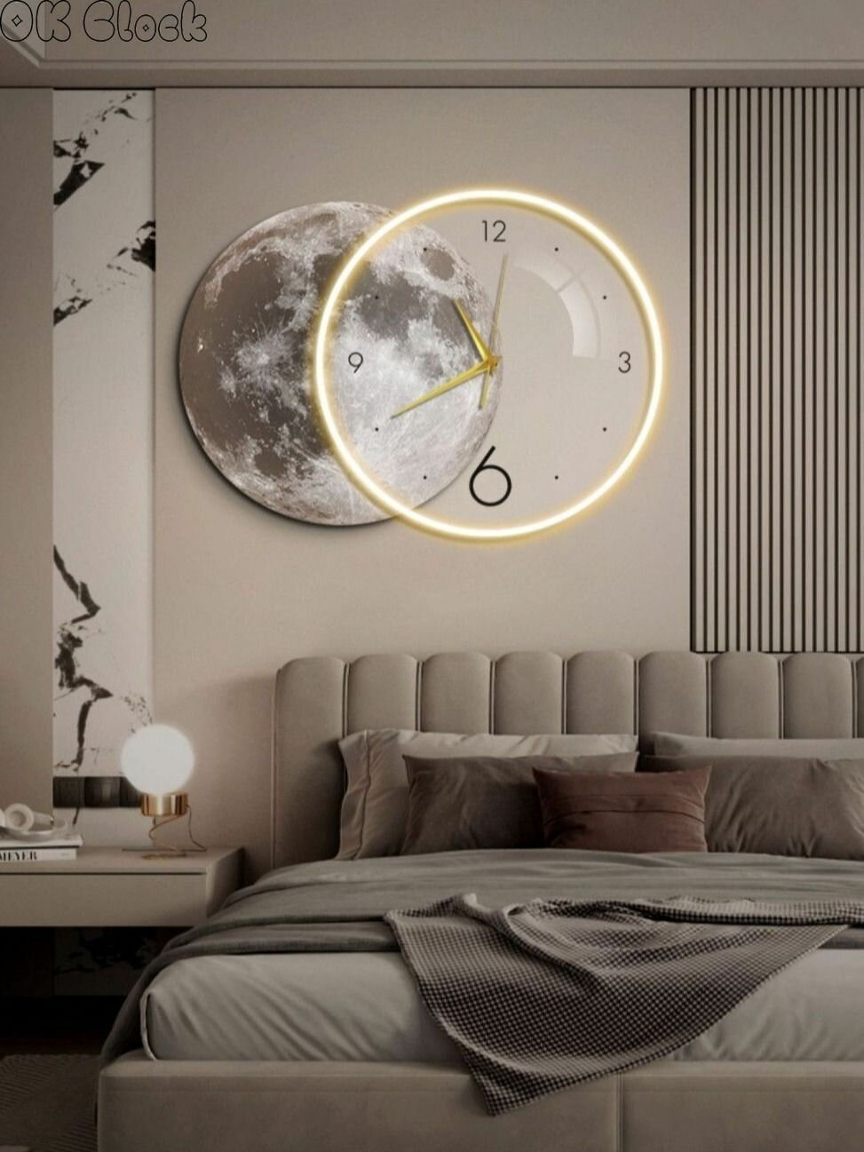 Планета Светящиеся Настенные Часы