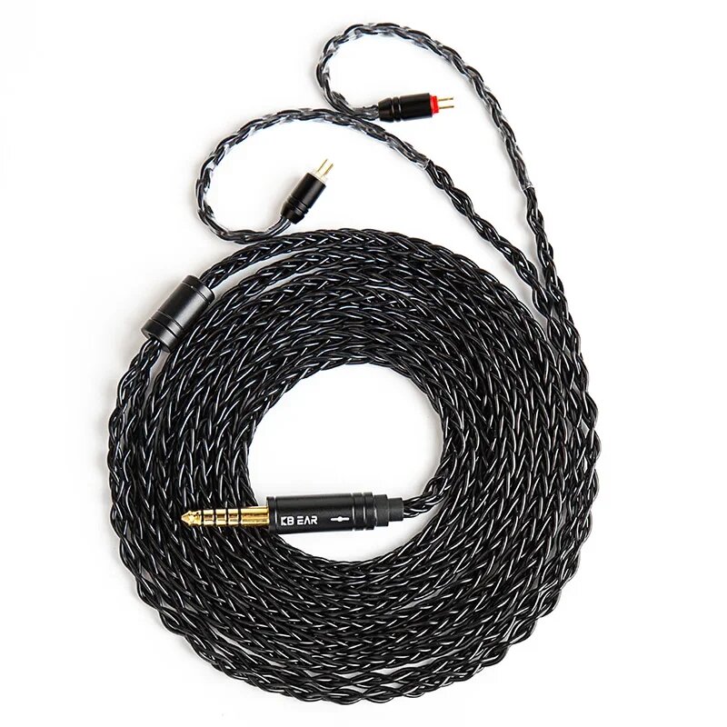 KBEAR ST12 Plus 8-ядерный серебряный кабель для наушников KZ EDX PRO 2PIN 4.4 Black