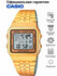Наручные часы CASIO Vintage, серый, золотой