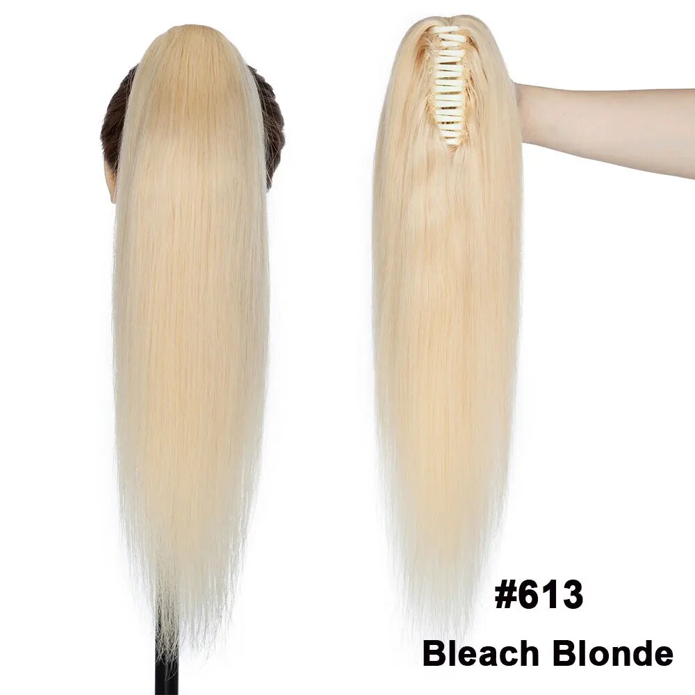 SEGO прямые натуральные волосы для наращивания конского хвоста 20 inch 120g, # 613