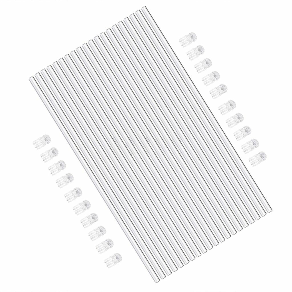 Прочные колья для растений, 20 шт, Подставка для цветов, роз и овощей, 17 дюймов, Прозрачная