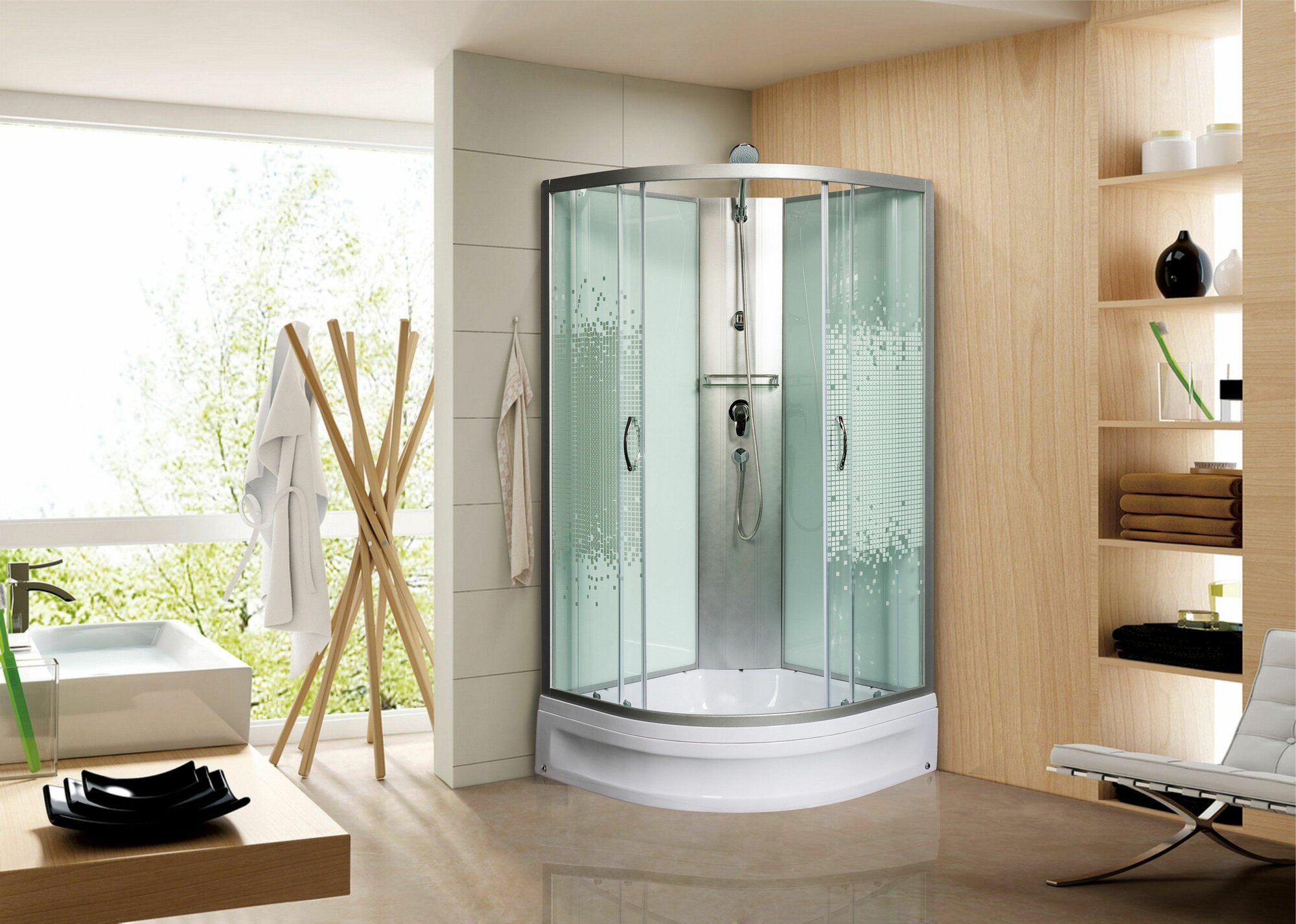 Душевая кабина мономах EliteLine Б/К 70/24 С МЗ, угловая, четверть круга