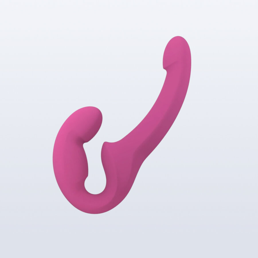 76119 Fun Factory Share Lite, розовый. Безремневой страпон анатомической формы