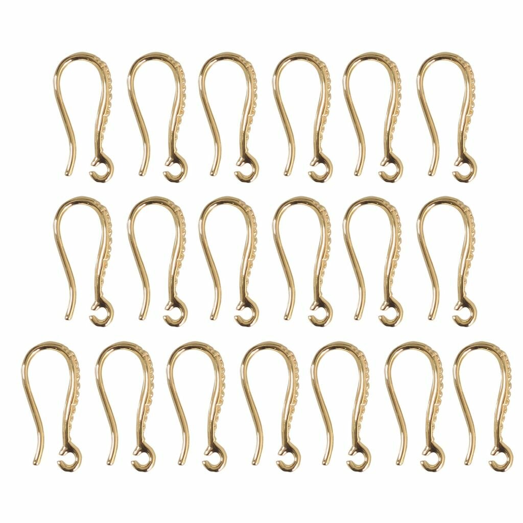 20 шт, полуфабрикат крючка для сережек-золотой