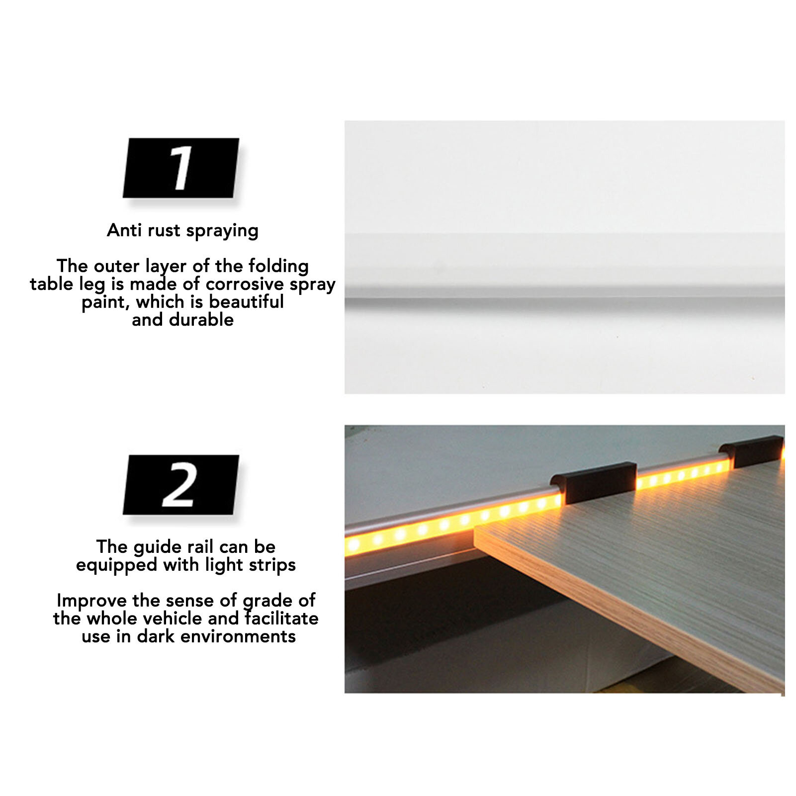 Складная ножка стола для автодома, 725 мм, из алюминиевого сплава, съемная настенная подставка для ног с направляющей для автодома, яхт