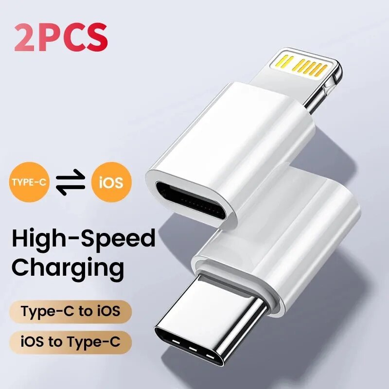 2шт. Адаптер USB-C на Lightning, быстрая зарядка
