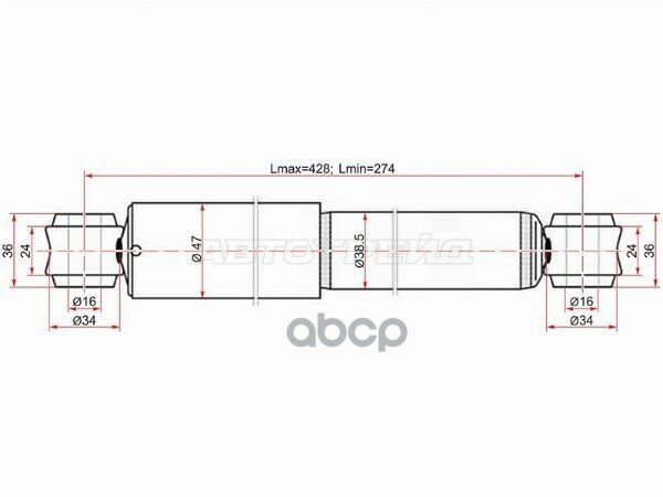 Амортизатор Toyota Dyna 95-99 / ToyoAce 95-02 (Сзади/ Справа=Слева) Sat арт. ST-48531-80554