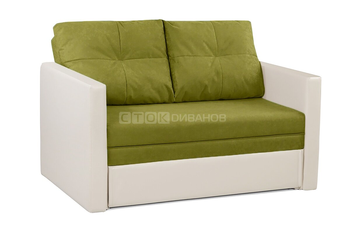 Диван Сток Диванов Альфа Apple салатовый 150 см, механизм выкатной, с ящиком для хранения