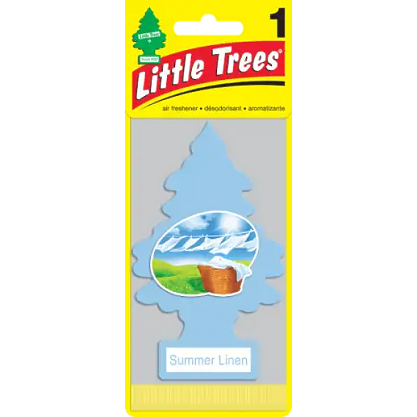 LITTLE TREES U1P-10574-RUSS ароматизатор подвесной картон ёлочка летняя свежесть (summer linen)\