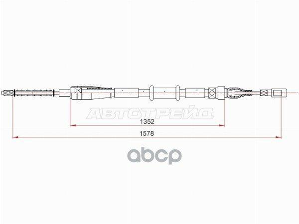 Трос ручного тормоза (Справа=Слева) Audi 80 91-95 Sat арт. ST-52-0092