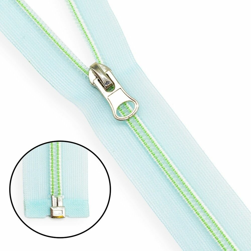 Молния айрис Витая прозрачная, металлический слайдер 70 см, 5 шт