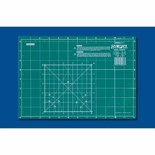 Мат раскройный OLFA Двусторонний, толщина 2 мм, 21х30 см, 8х12", зеленый