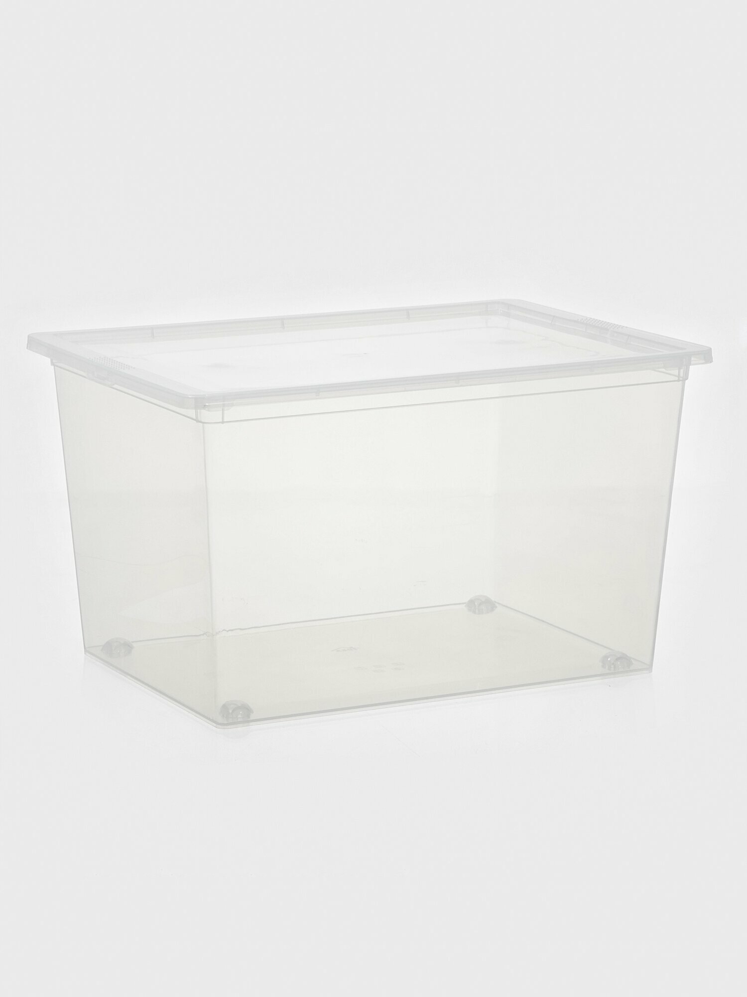 Ящик для хранения, 50 л, 53×38×30 см, с крышкой, прозрачный