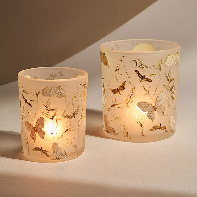 Набор стеклянных подсвечников Мориньер 8-10 см белый, 2 шт, Boltze, 2031387-2