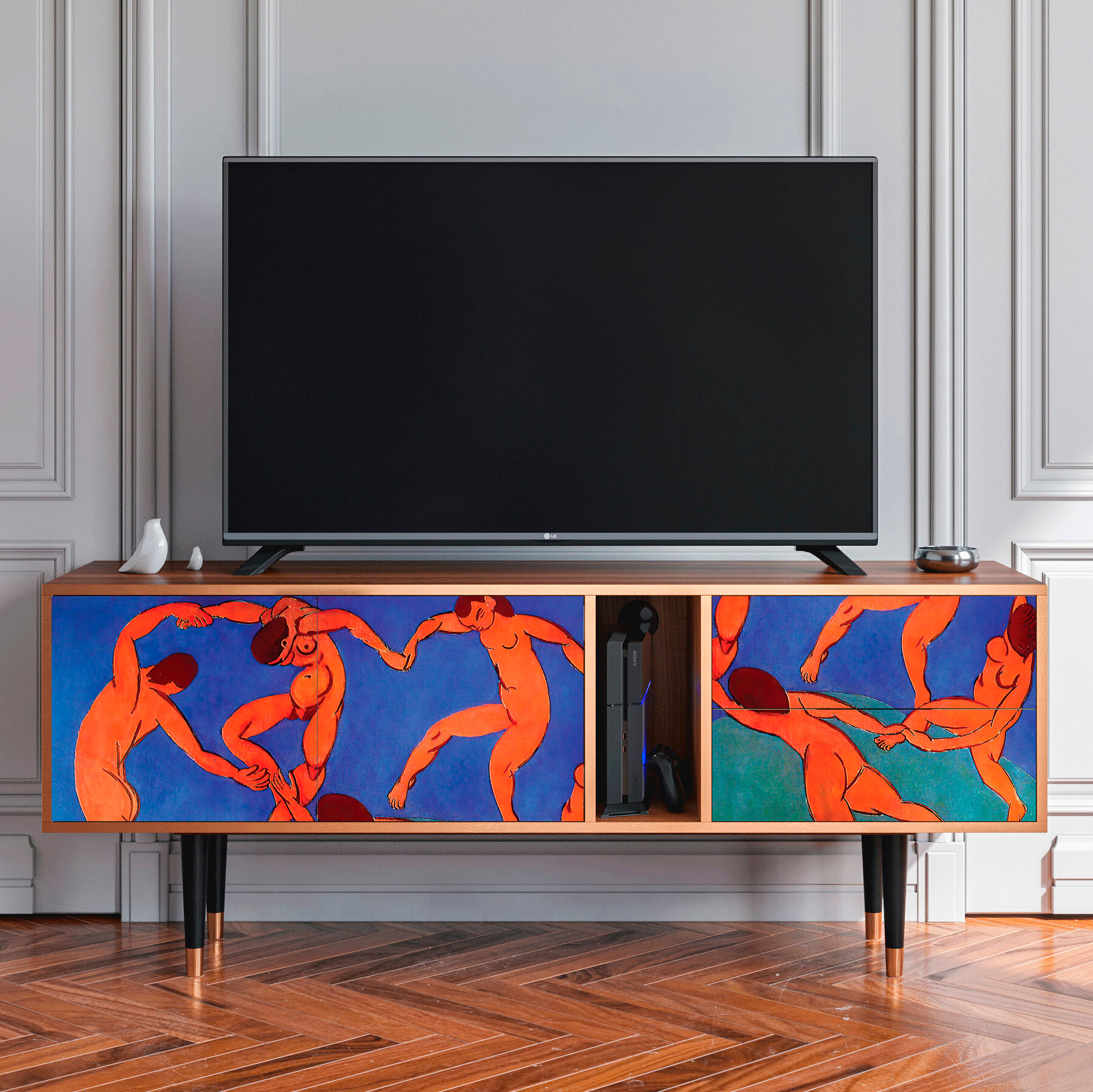 ТВ-Тумба - STORYZ - T1 The Dance by Henri Matisse , Размер - 170 x 69 x 48 см, Цвет корпуса - , Орех