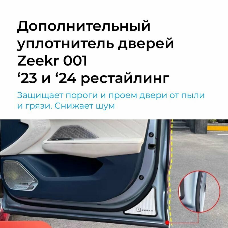 Дополнительный уплотнитель дверей Zeekr 001, защита от воды, пыли и сквозняков, шумоизоляция, аксессуар для Зикр 001