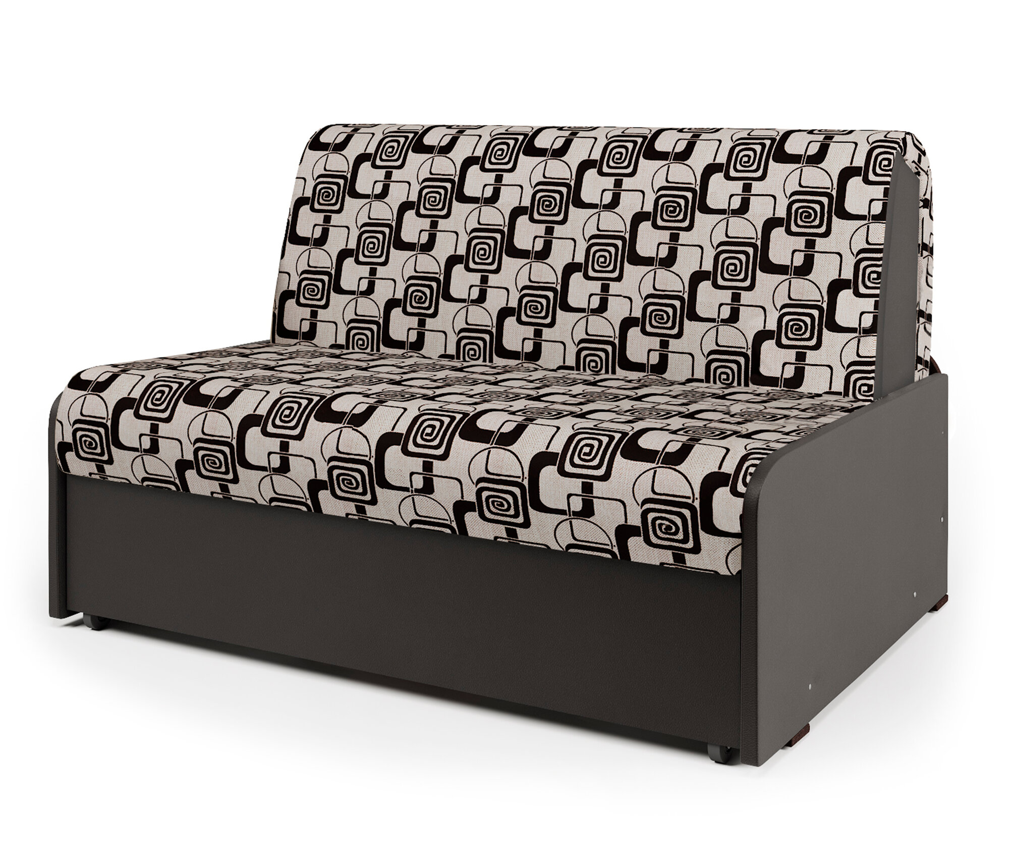 Диван-кровать Шарм-Дизайн Коломбо БП 100х194 см, диван раскладной, аккордеон, прямой, шенилл ромб и экокожа шоколад