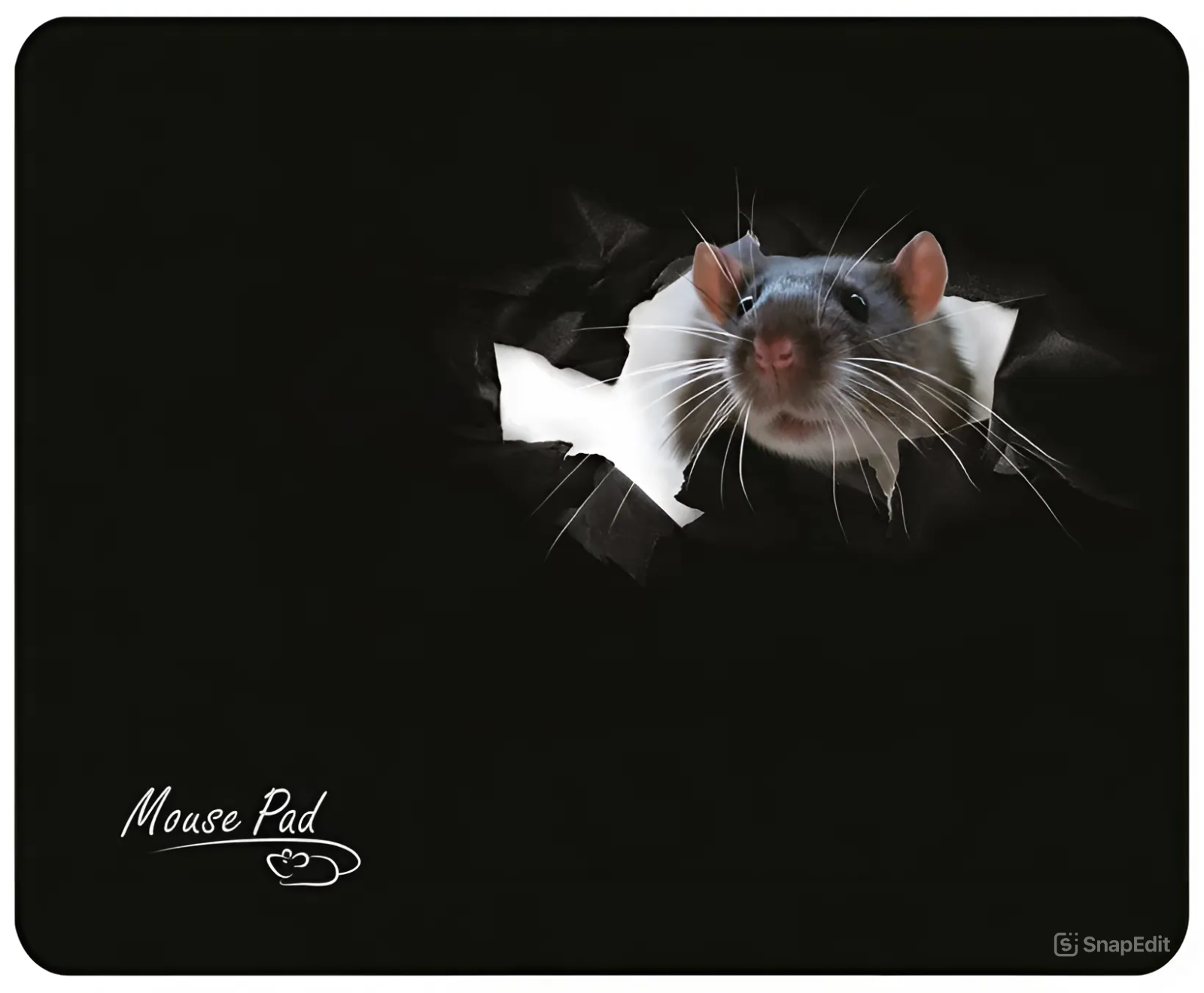 Коврик для мыши Dialog PM-H15, черный, с рисунком мышки, ткань и резина