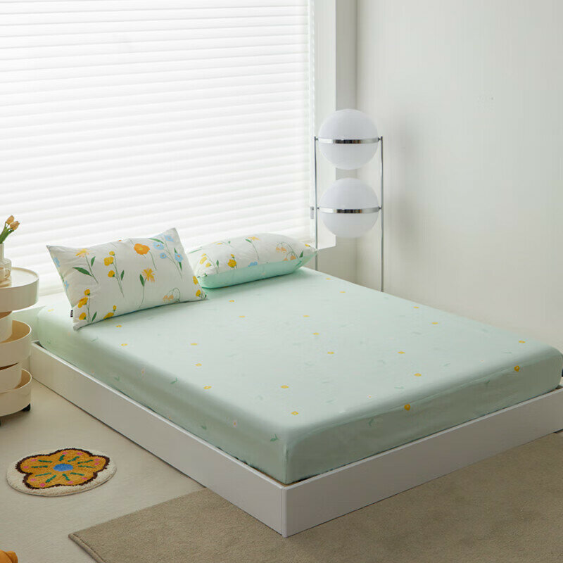 Duoxiai Cotton Bed Sheet, Single Piece, Pure Cotton, Fully Enclosed, Non-Slip Bed Cover, Mattress Protector, Dust Cover, 1.5x2 Meters