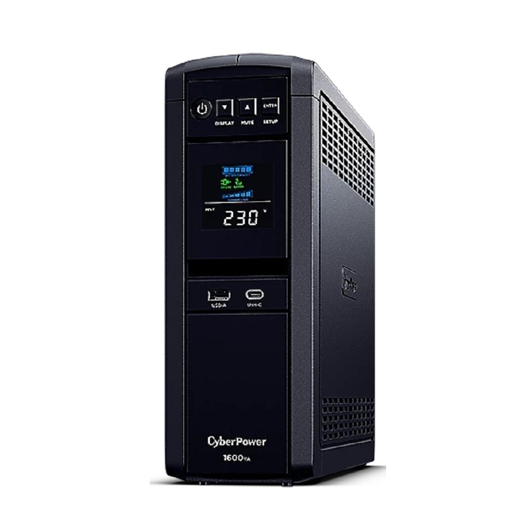 Источник бесперебойного питания CyberPower CP1600EPFCLCD ИБП (Line-Interactive, Tower, 1600VA/1000W USB/RS-232/RJ11/45/USB/SNMPslot charger A/С (6 EURO) 12В/9 Ач х 2 NEW)