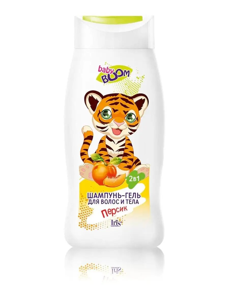 Шампунь-гель для волос и тела детский персик Baby Boom 30
