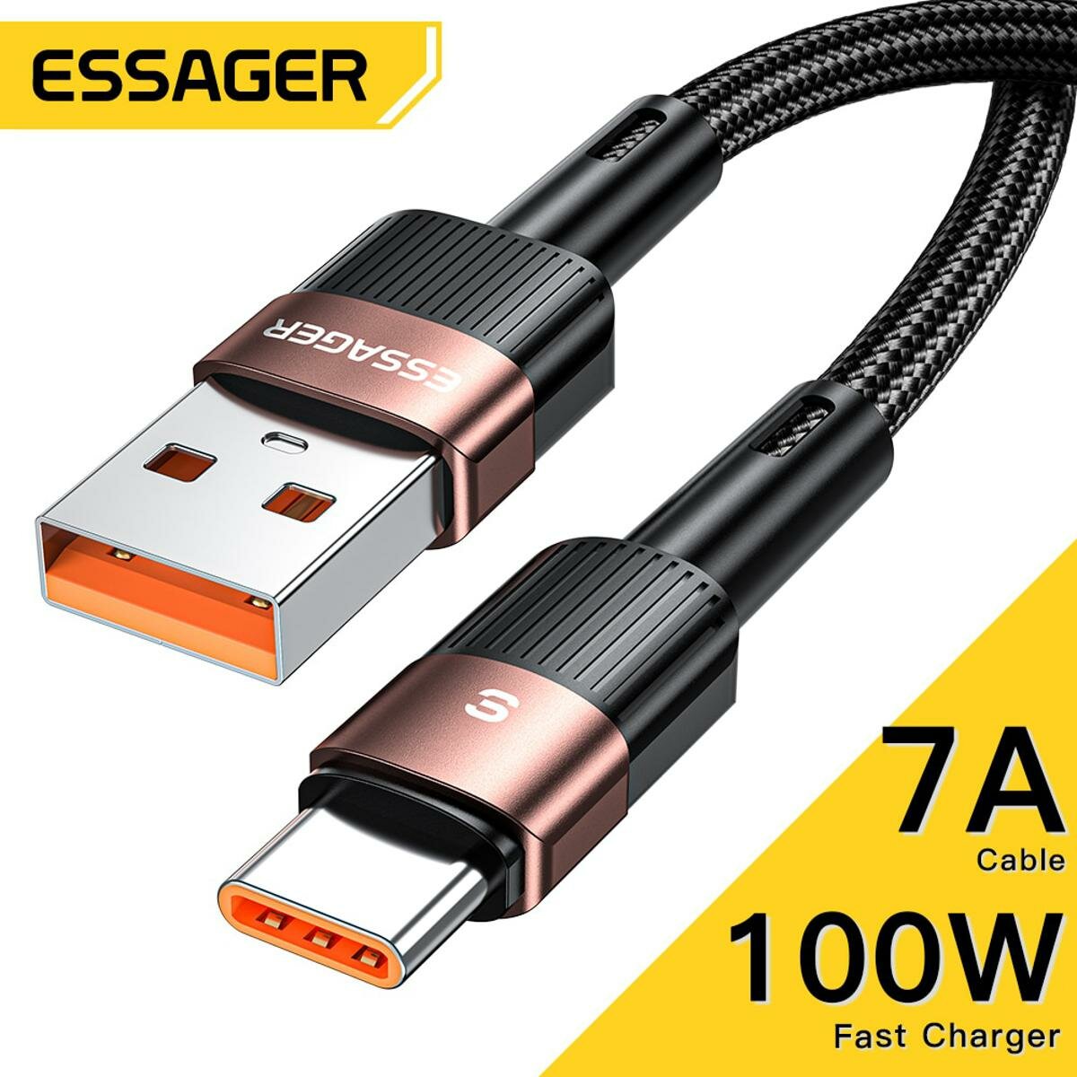 Essager 7A USB Type C кабель для Realme Huawei P30 Pro 66W быстрая зарядка кабель USB-C зарядное устройство дата-кабель для Samsung Oneplus Poco F3