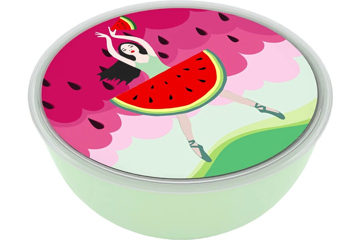 Миска Архимед 2.8 л с крышкой и IML декором Р2106i - для хранения пищи на кухне