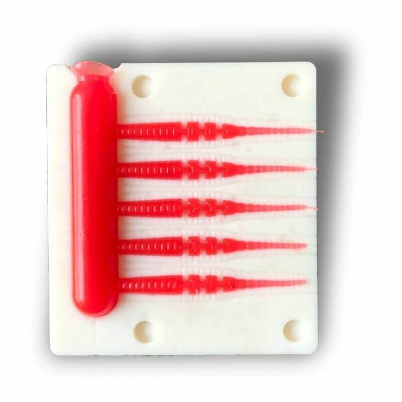 Форма для литья рыболовных силиконовых приманок Java Polarik 2", 50mm, 5мест