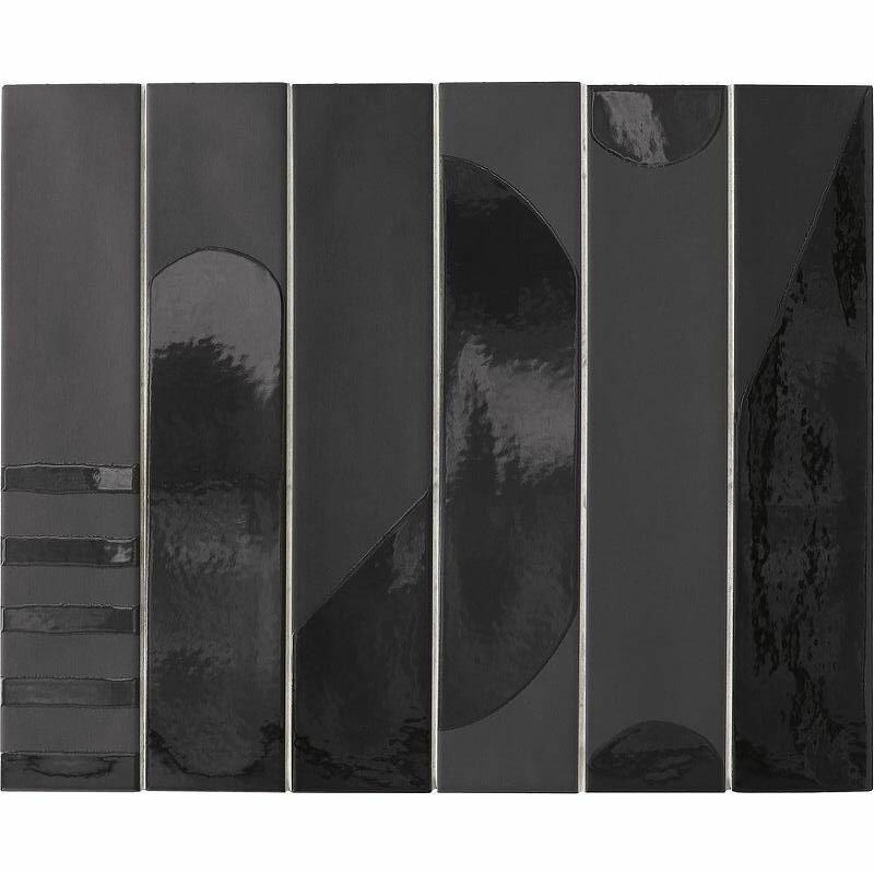 Керамогранит Equipe Wadi Decor Noir 30174 6х30 см, современный стиль