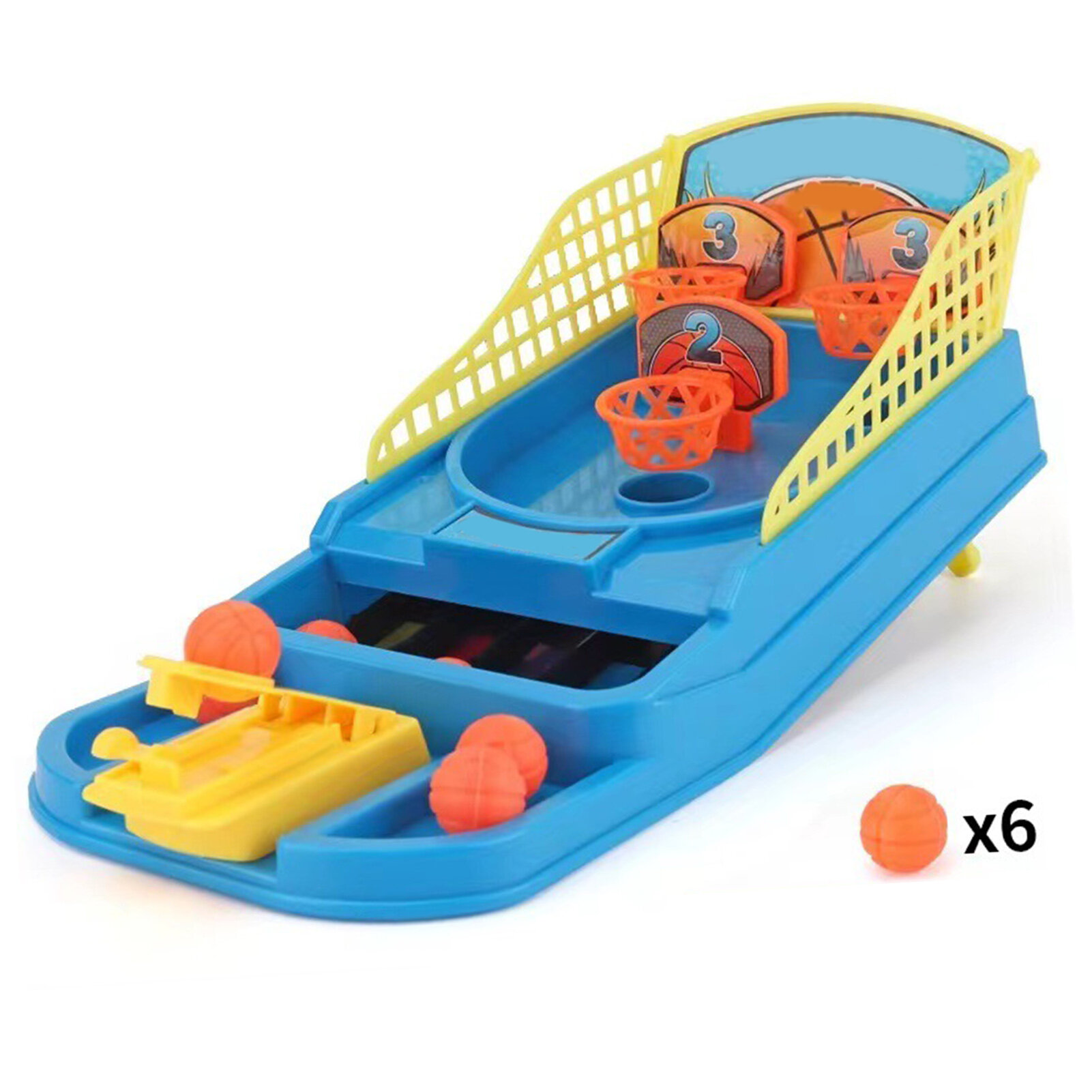 Мини-стенд для игры в баскетбол Finger Flick, интерактивная игра для детей и родителей, пластиковый, 33 см, синего цвета