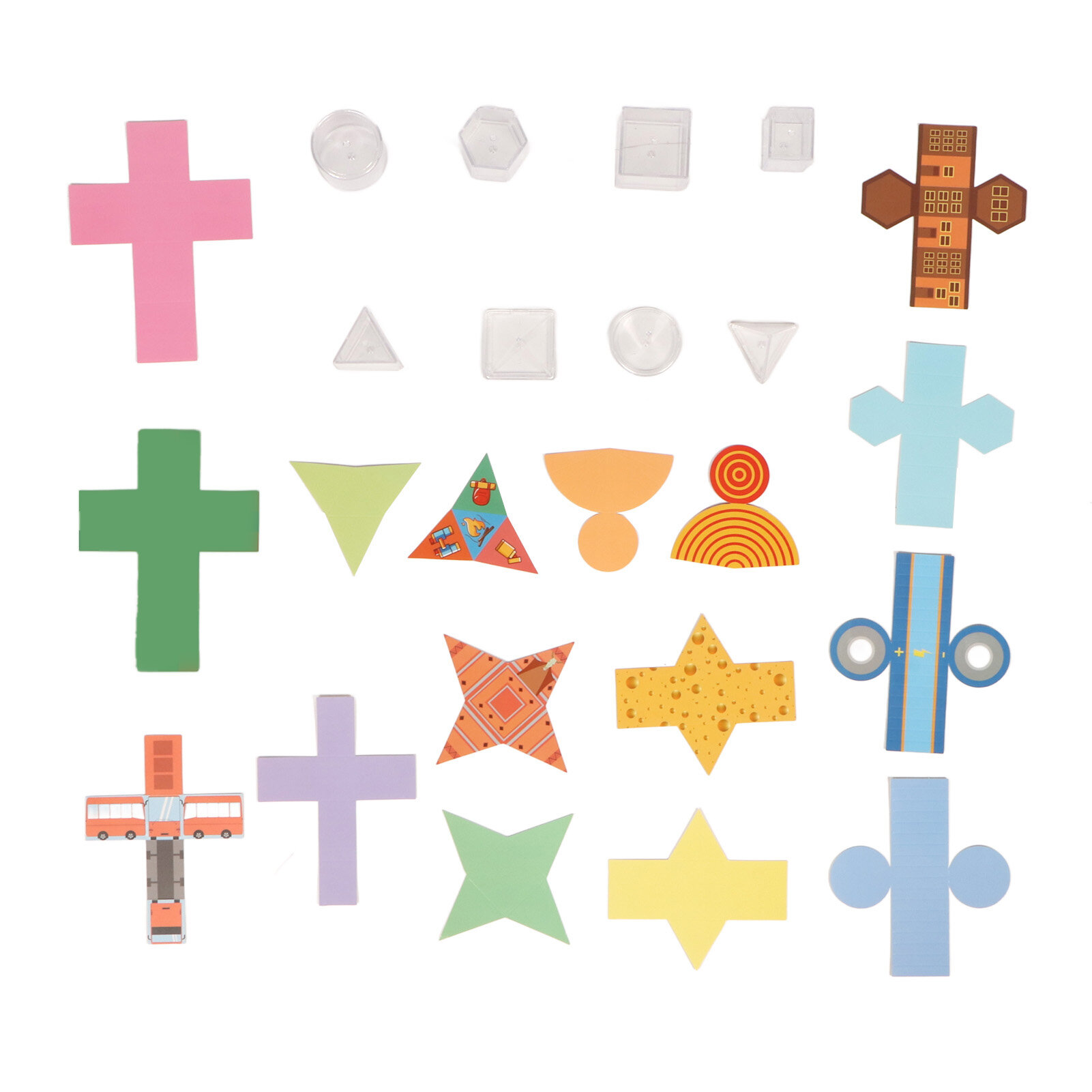 8 шт. прозрачные геометрические модели со складной геометрической карточной бумагой, 3D-фигуры, обучающие прозрачные геометрические модели, съемные крышки для обучения