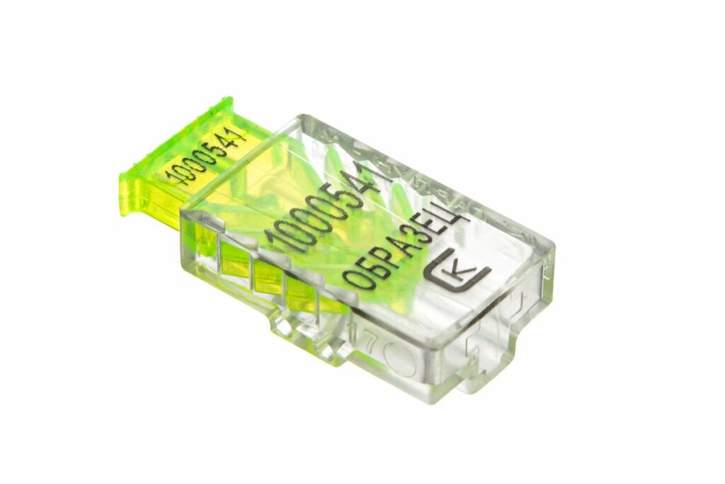 Пломба защелка пластиковая, 250 шт. номерная "гарпун-м", цвет: лайм, для счетчиков