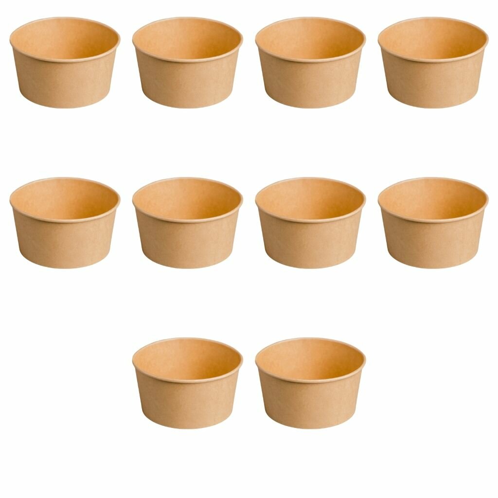 10шт Картонные Чашки с Крышками для Кейтеринга