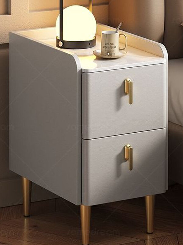 Легкая роскошная небольшая прикроватная тумбочка из каменной плиты, бытовая современная минималистичная прикроватная тумбочка из массива дерева