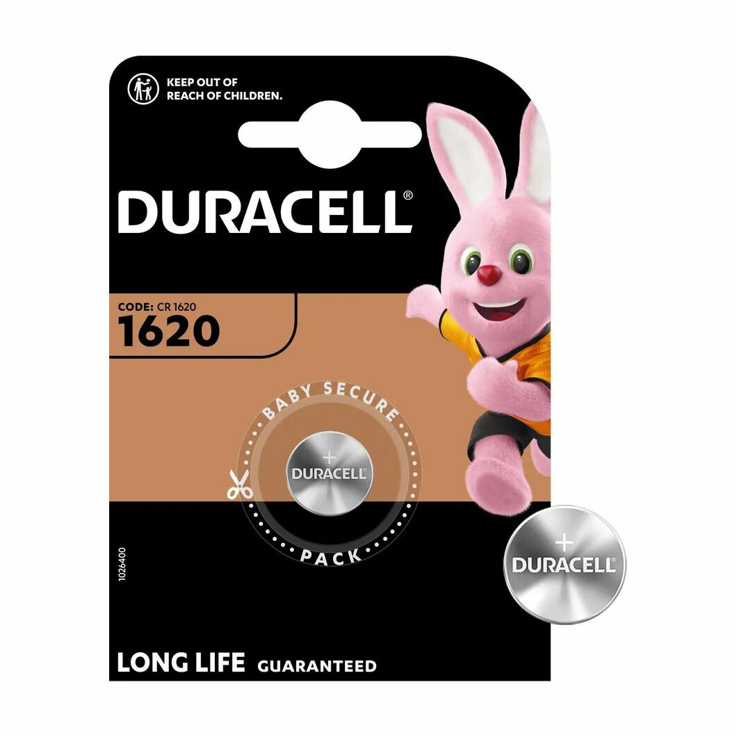 Батарейка (10шт) литиевая DURACELL CR1620 дисковая 3В (бл1)