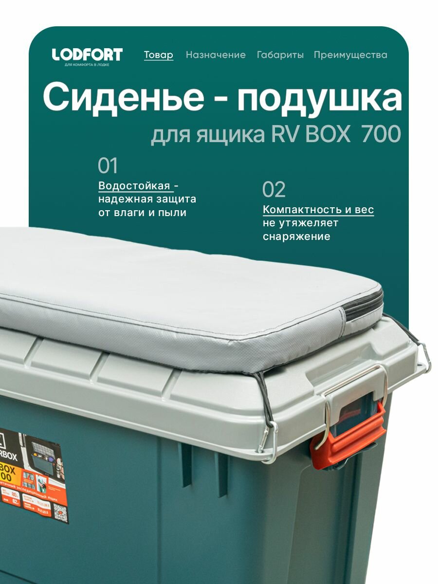 Сиденье-подушка на рыболовный ящик BOX RV 700