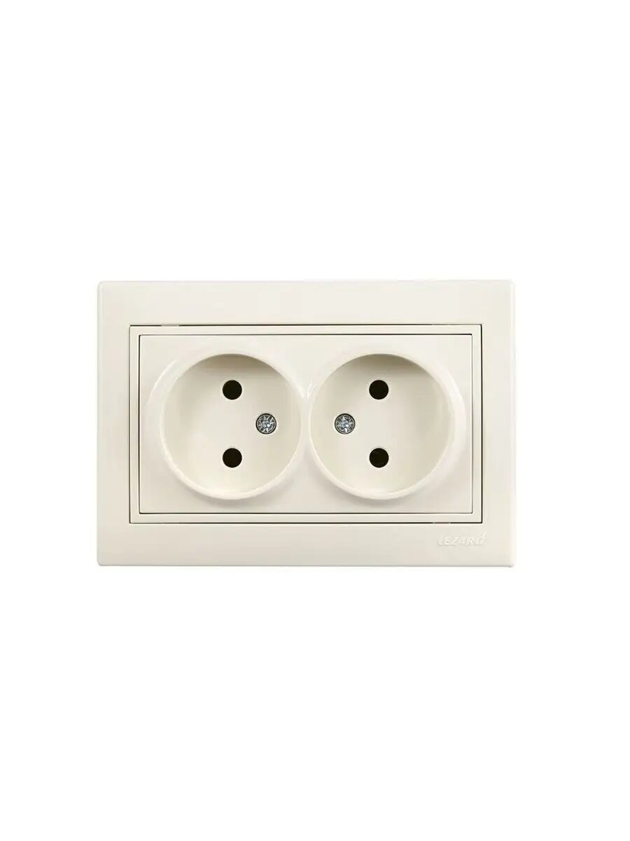 Розетка 2-м б/з крем С/У Lezard мира