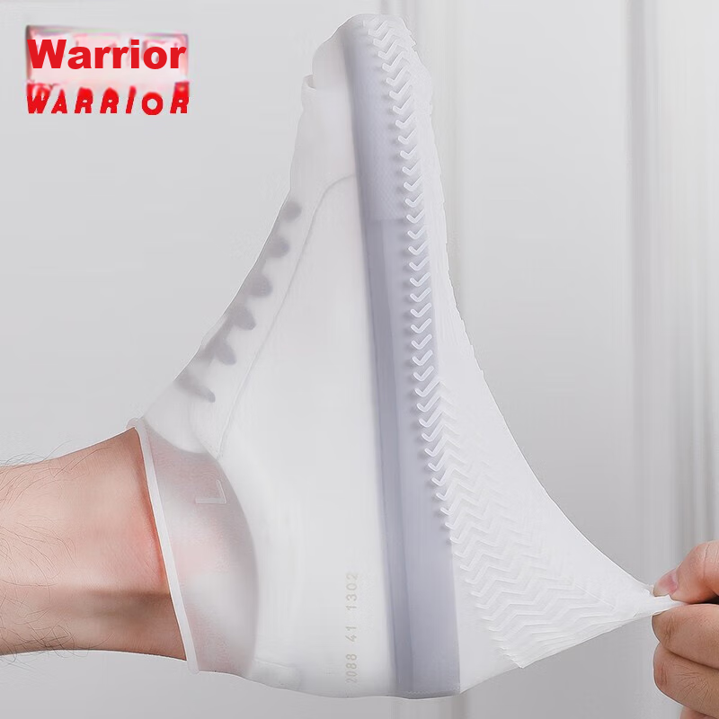 Warrior Rain Shoe Covers, Silicone Non-Slip, for Men, Women And Children, Waterproof Rain Boots, Water Shoes, HL100, White, Size M