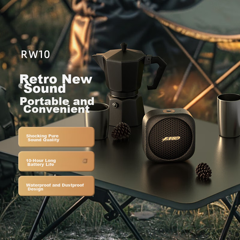 F&D RW10 Bluetooth-колонка Портативная водонепроницаемая с длительным сроком работы батареи с сабвуфером для походов