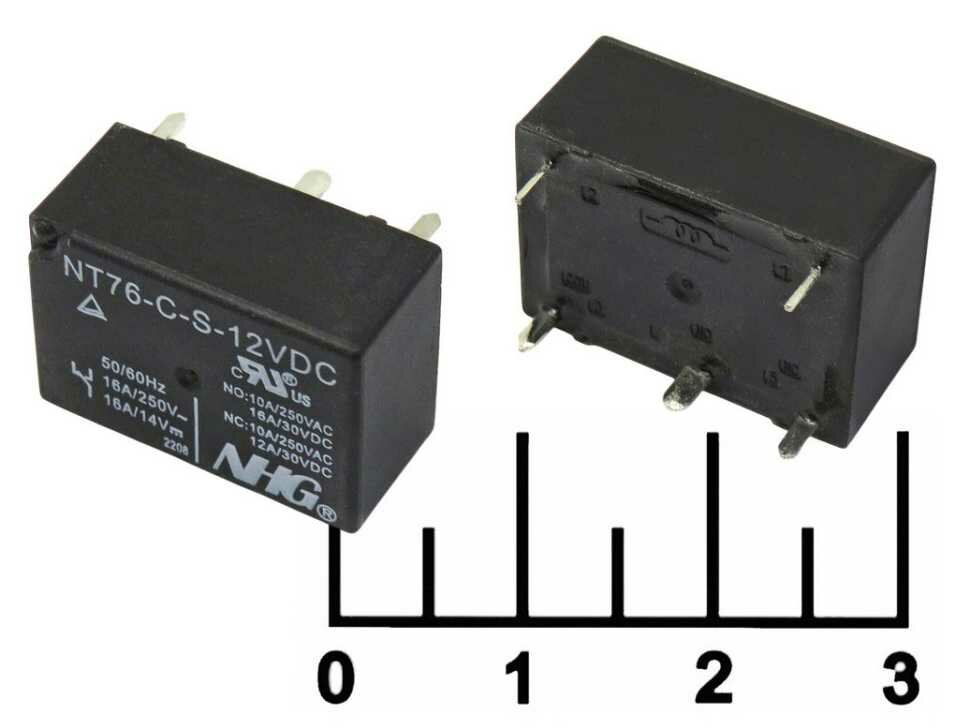 Реле =12V 16A/250V NT76-C-S-12VDC